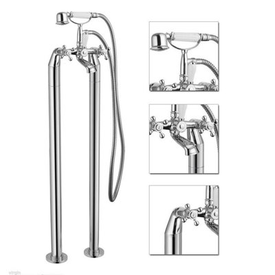STRATFORD FREESTANDING BATH SHOWER MIXER TAP CHROME