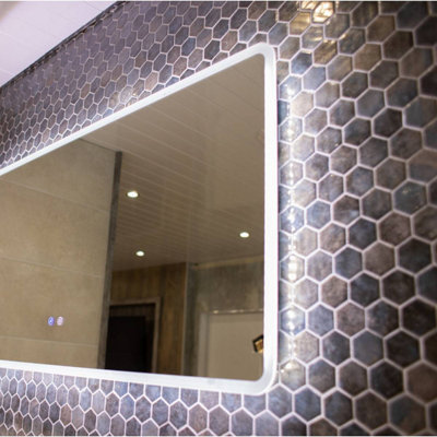 Stream 1200 x 600mm Bluetooth LED Mirror (10706) at B&Q
