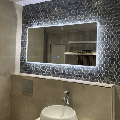 Stream 1200 x 600mm Bluetooth LED Mirror (10706) at B&Q