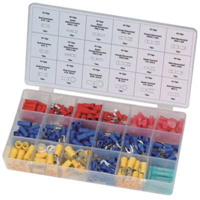 Streetwize 260-piece Multi-purpose Wire Terminal Assortment Kit Rings ...
