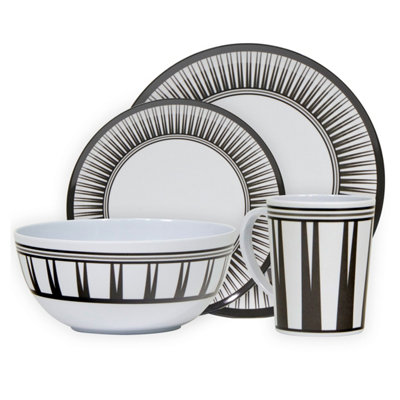 Streetwize Camping Caravan Picnic Fishing Travel Melamine 16pc Dining ...