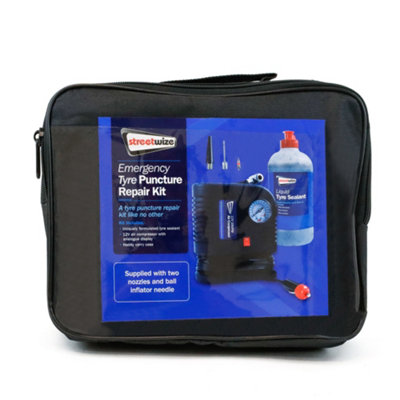 Streetwize Emergency Tyre Puncture Breakdown Repair Kit with Air ...