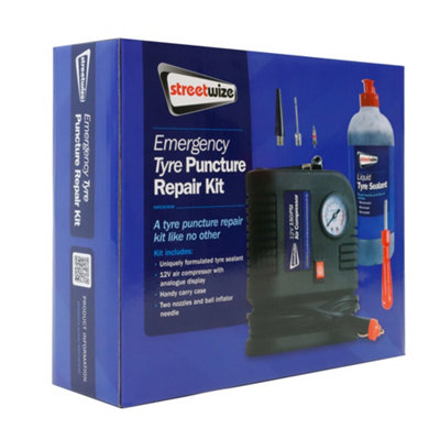 Streetwize Emergency Tyre Puncture Breakdown Repair Kit with Air ...