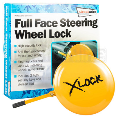 Streetwize Full Face Steering Wheel Lock Car Security Cover Keys Van