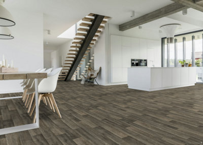 Stressed Oak Effect Vinyl Flooring -Premium Woods 4m x 2m (8m2)