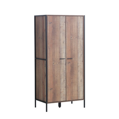 Stretton Urban 2 Door Double Wardrobe Bedroom Furniture Rustic ...