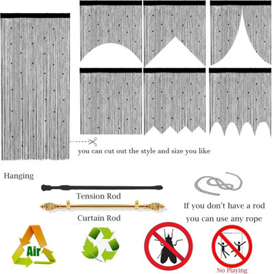 String Curtains Door Fly Screen Curtain Beaded Curtain For Doorways ...