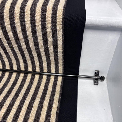 Stripe Quality Wool Stair Runner Loop Pile With 100% Black Cotton ...