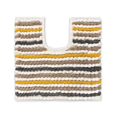 Striped Chunky Bobble Pedestal Mat - Mustard