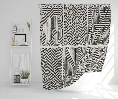 STRIPED GEOMETRIC PATTERNS (SHOWER CURTAIN) / DEFAULT TITLE