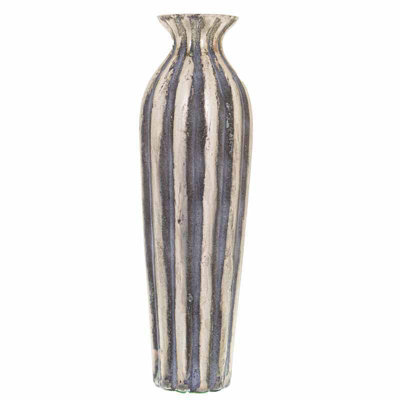 Striped Small Vase - Glass - L17 x W17 x H44 cm - Burnished Grey | DIY ...