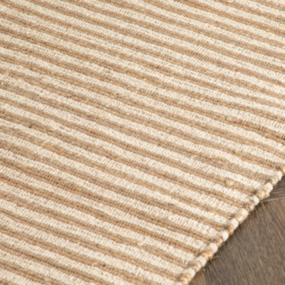 Striped Wool & Jute Runner Rug (60 x 230cm)