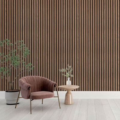 STRIVO Acoustic Slat Panel - Walnut 600mm x 2400mm