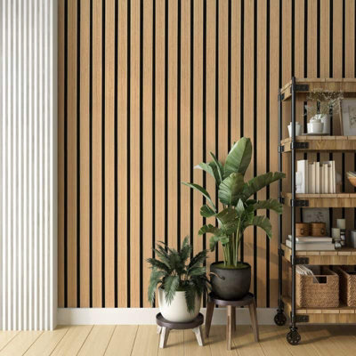 STRIVO Acoustic Wide Slat Wall Panel - Natural Oak