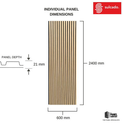 STRIVO Premium Light Ash Acoustic Slat Wall Panel