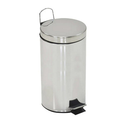 Strong 30L Stainless Steel Slim Indoor Outdoor Slip Resistant Pedal Bin ...