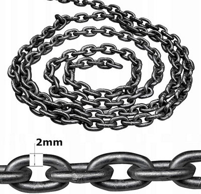 Strong Bright Zinc Plated Chain Links DIY Heavy Duty Steel Cut Length ...