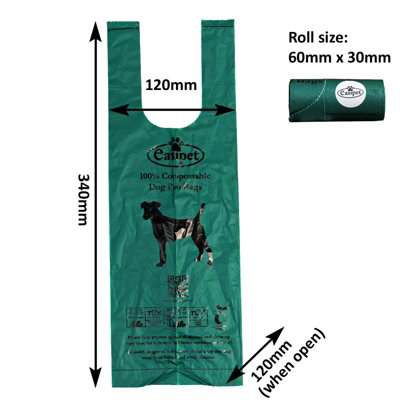 Strong Dog Waste Bags Compostable Puppy Poop Large Tie Handles ...