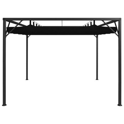 Strong Garden Gazebo with Retractable Roof Canopy 3x3 m Anthracite