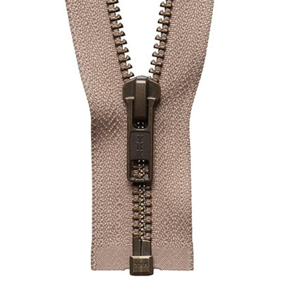 STRONG O/E ZIP 71CM - Strong Metal Tooth Open End Zip: 71cm: Fawn - YKK