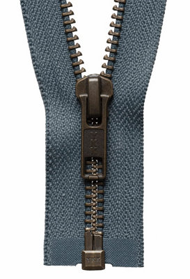 STRONG O/E ZIP 76CM - Strong Metal Tooth Open End Zip: 76cm: Dark Grey ...