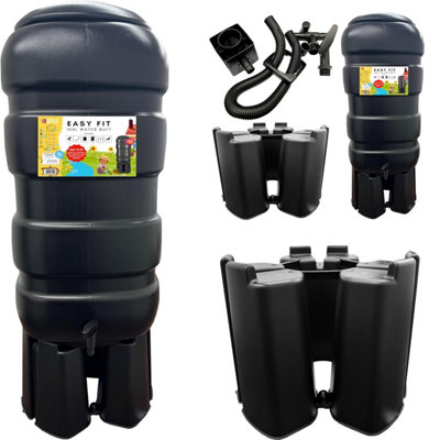 Strong Traditional Black 100L Barrel Water Butt Rain Water Collector ...
