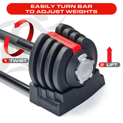 Strongology ELEMENT19 Home Fitness Black Red Adjustable Smart Barbell ...