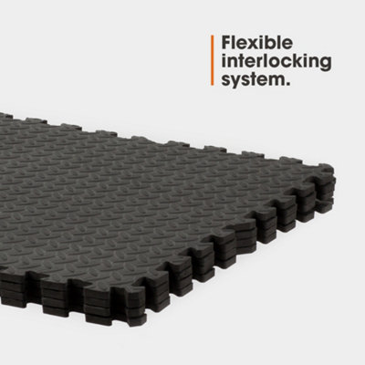 Structure Fitness Interlocking EVA Gym Floor Mats Black