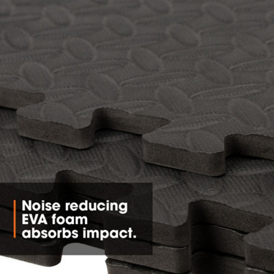Structure Fitness Interlocking EVA Gym Floor Mats Black