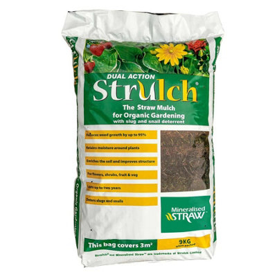 Strulch Organic Dual Action Garden Straw Mulch 9kg Bag | DIY at B&Q