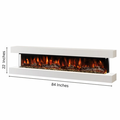 Studio 7 84-Inch Wall Mounted Electric Fireplace Fully Assembled 3 ...