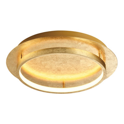 Stunning Flush Mount LED Ceiling Light Fitting with Brushed Gold Foil ...