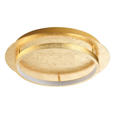 Stunning Flush Mount LED Ceiling Light Fitting with Brushed Gold Foil ...