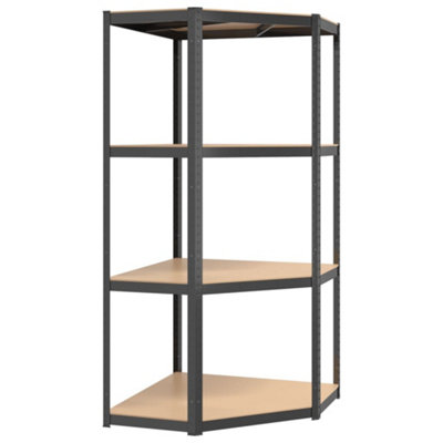 Sturdy 4-Layer Corner Shelf Anthracite Steel&Engineered Wood