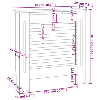 Sturdy and Durable MDF Radiator Cover 78 cm