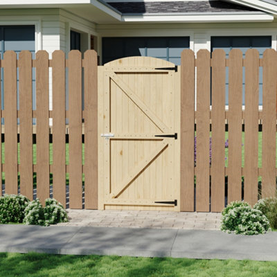 Sturdy Arch Top Pedestrian Gate with Durable Latch for Garden and ...