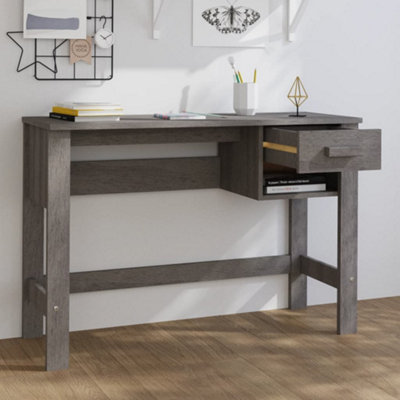 Sturdy Desk Light Grey 110x40x75 cm Solid Wood Pine