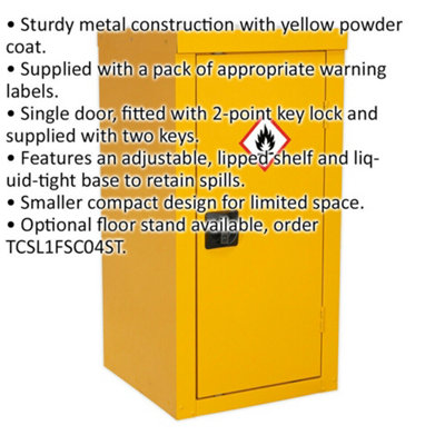 Sturdy Hazardous Substance Cabinet with Key Lock - 460mm x 900mm ...