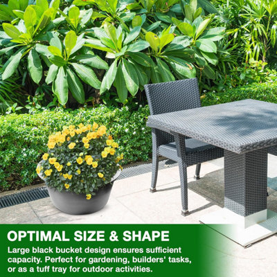 Sturdy Heavy Duty Large Plastic Bucket with Handles 45L