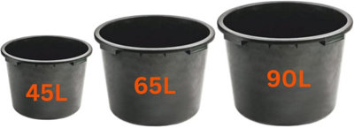 Sturdy Heavy Duty Large Plastic Bucket with Handles 65L