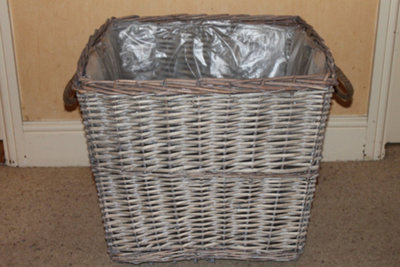 Sturdy Lined Square Willow Log Baskets