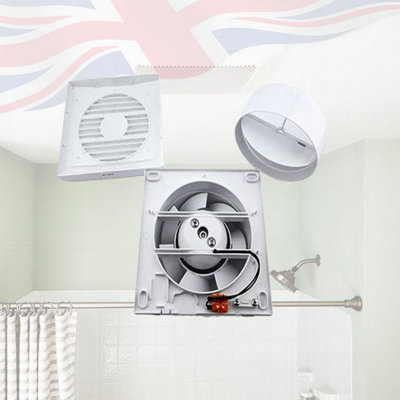 Styl 100mm Extractor Fan with Timer for Bathroom and Kitchen Ventilation