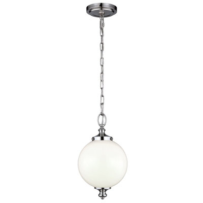 Stylish 1 Bulb Ceiling Pendant Light Fitting in Highly Polished Nickel ...