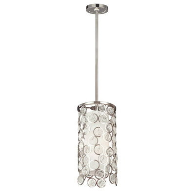 Stylish 1 Bulb Ceiling Pendant Light in Polished Nickel with E27 Socket
