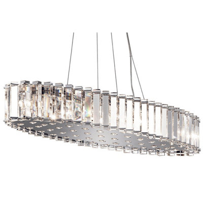Stylish 12 Bulb Chrome LED Pendant Light Fitting with G9 3.5W Bulbs