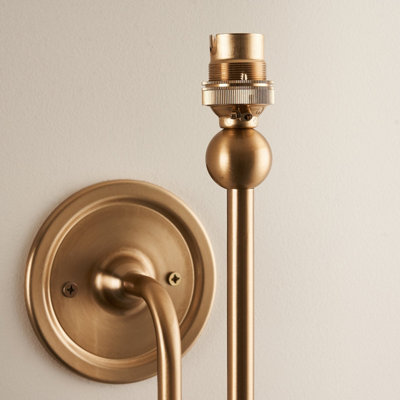 STYLISH 2 PACK DIMMABLE WALL LIGHTS WITH BRASS FINISH AND COTSWOLD ...