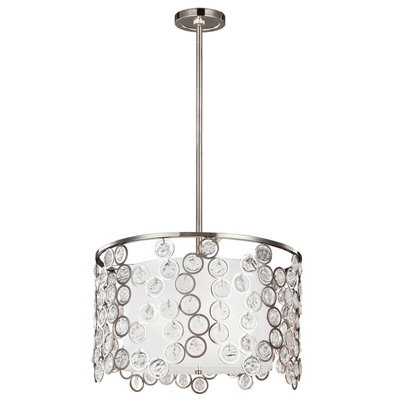 Stylish 3 Bulb Ceiling Pendant Light in Polished Nickel Finish for LED ...