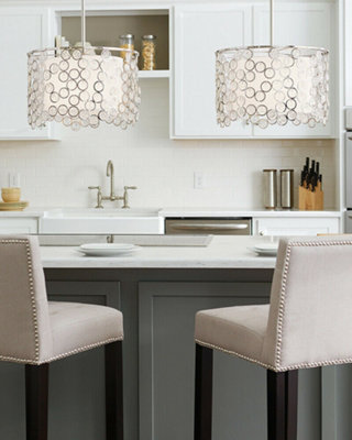 Stylish 3 Bulb Ceiling Pendant Light in Polished Nickel Finish for LED ...