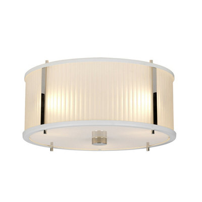 Stylish 3 Bulb Ceiling Pendant Light in White Satin and Nickel Finish