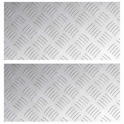 Stylish Aluminium Checker Plates - 2 Pack, Non-Slip, 40x20 cm